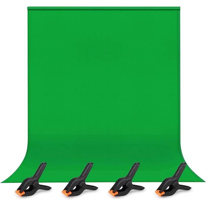 Fond Vert pour Studio Photo, 2x3M écran Vert avec 4 PCS Pinces, Green ...