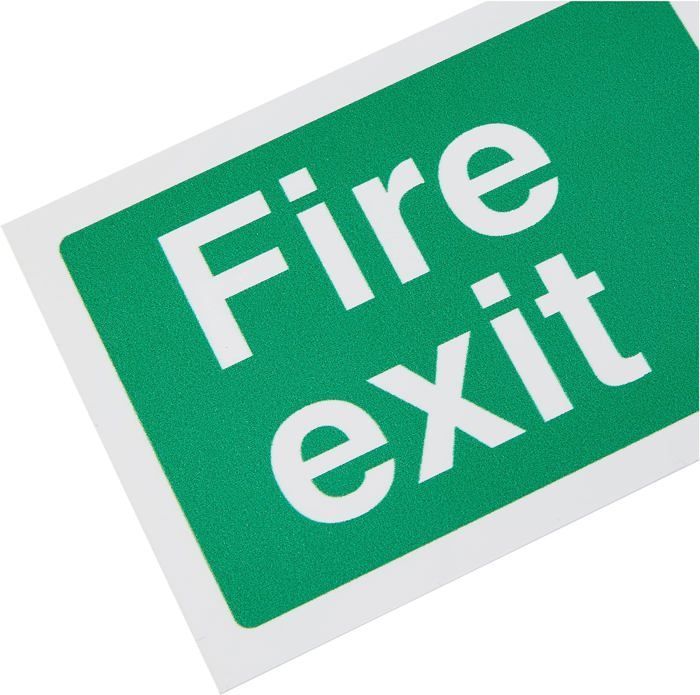 Panneau en plastique rigide avec inscription « Fire Exit » et « Arrow ...