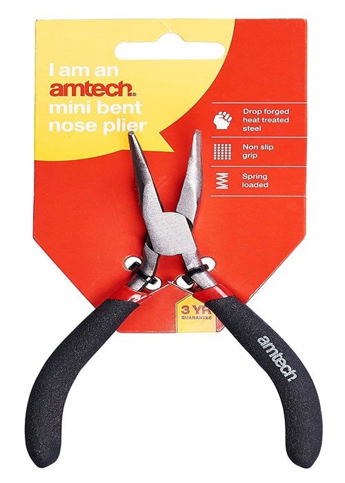 Pince à long bec courbé - AMTECH - B3190 - Acier estampé - Poignées ...