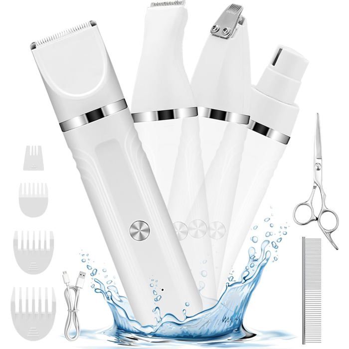 BENTFINE 4 in 1 Dog Clipper Set, Silent Cat Clipper with Nail Sander ...
