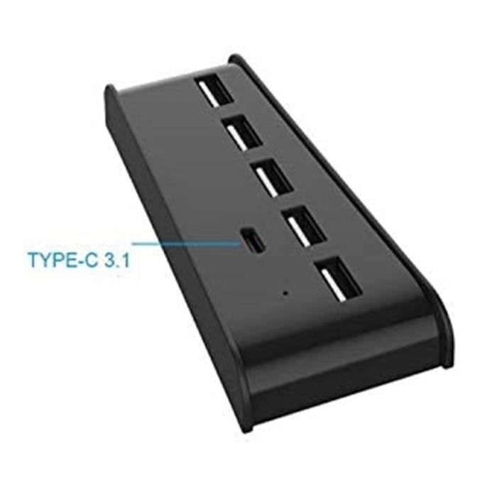 Black - Répartiteur USB 6 en 1 pour PS5, Adaptateur Hub avec 5 Ports ...