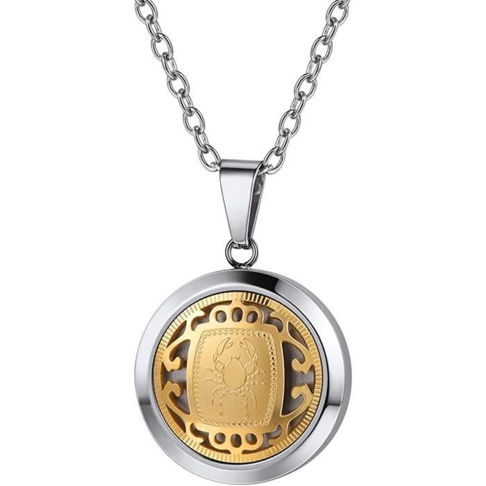 Collier Zodiaque Homme Femme Personnalisable Pendentif Plaque avec ...