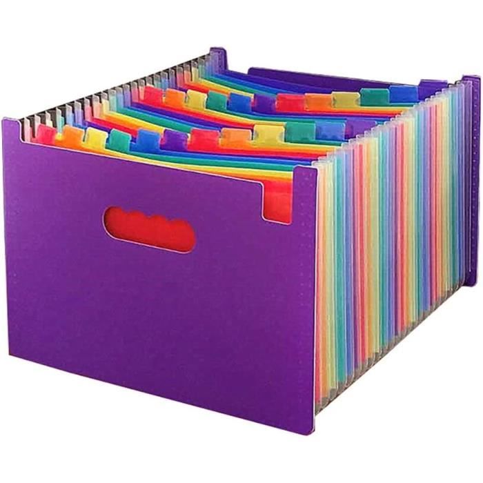 24 Pochettes expansibles Classeur Dossier Grand Espace Design A4 dépôt ...