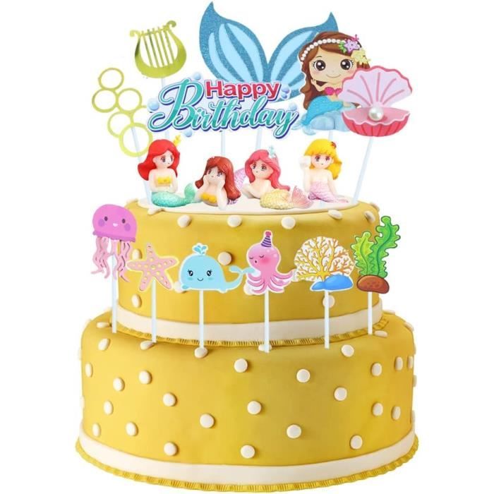 16 Pièces Sirène Cupcake Toppers,Cake Topper,Décoration Gâteau Sirene ...