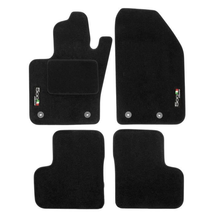 Logo Tapis De Sol Noir Velours Sur Mesure Pour Fiat 500x Depuis 2014