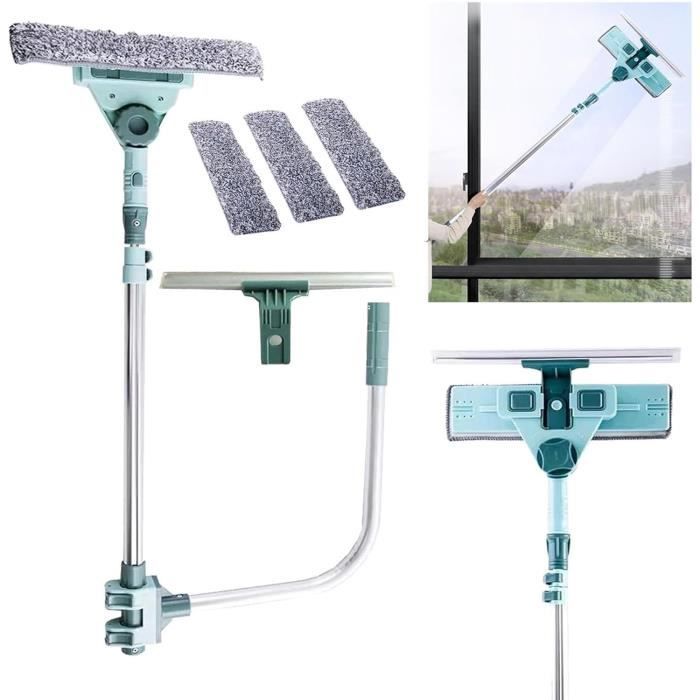 Nettoyeur Vitre 3 en 1, Kit De Nettoyage De Vitres Télescopique en ...