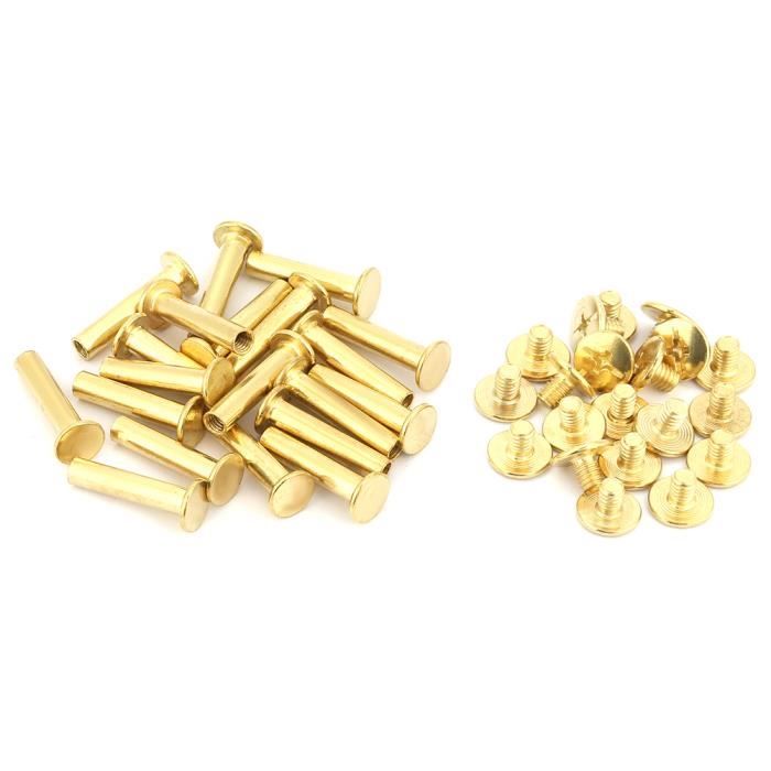 Cikonielf rivet à vis goujon 20 pièces M5 tête plate livre Album Rivets ...