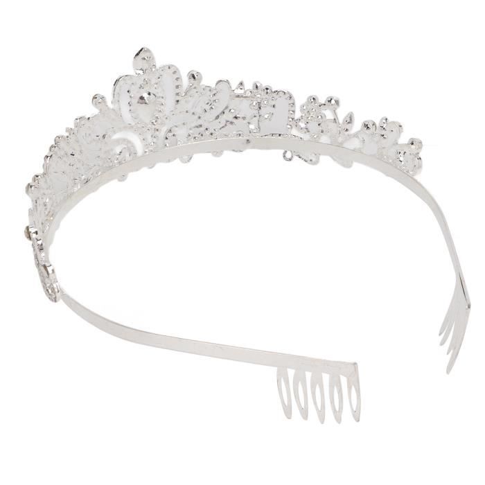 EBTOOLS Couronne argentée Couronne de mariée en alliage ABS argenté ...