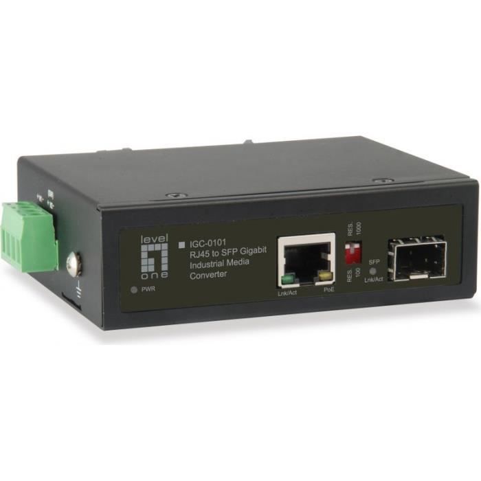 Médiaconvertisseur - LevelOne - IGC-0101 - GigE - RJ-45 / SFP - 10Base ...