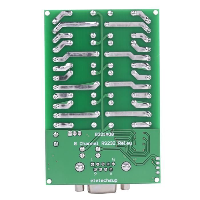 Relais RS 232 12V 8 canaux DB9 RS 232 Module relais Commutateur de ...