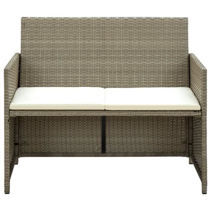 Sofa balcon BINGO - Canapé de jardin à 2 places avec coussins Beige ...