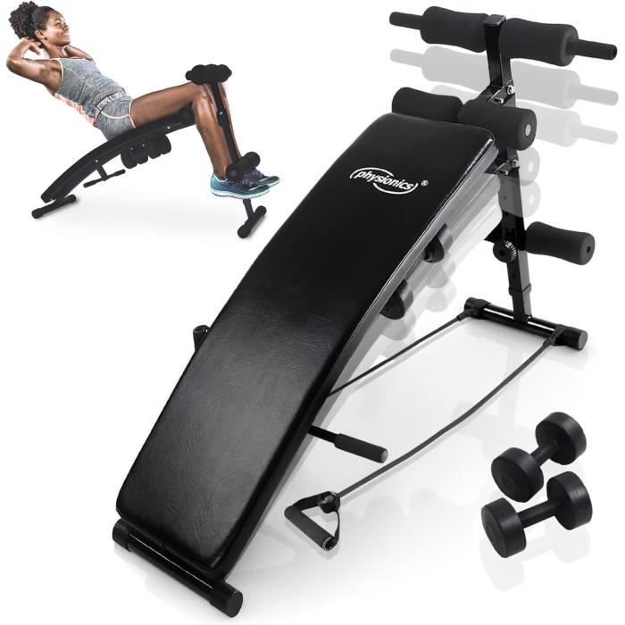 Physionics Banc à Abdominaux - Pliable, Réglable en Hauteur à 5 ...