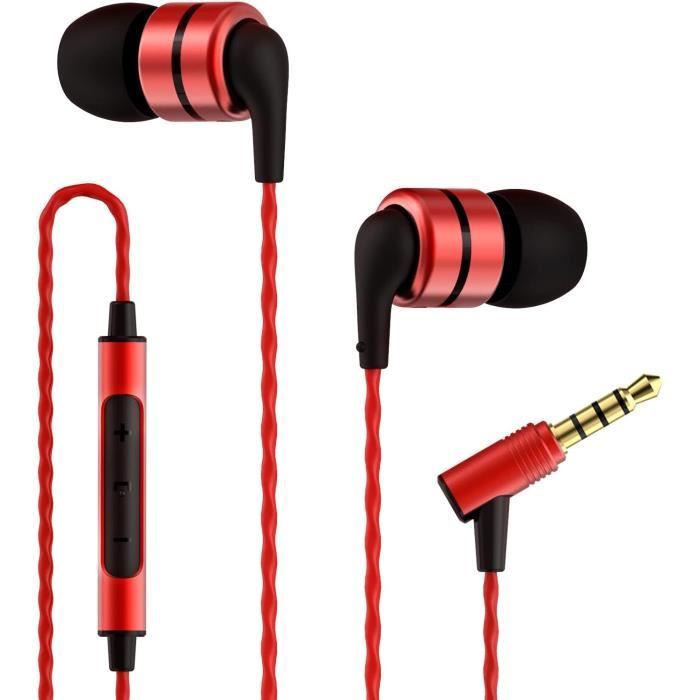 E80C Écouteurs Filaires Avec Microphone Hifi Stéréo Écouteur ...