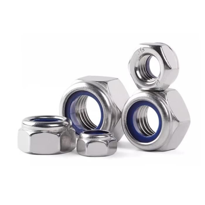 M4 Ecrou Inox 304 Nylon Écrou Autobloquant Ecrous Hexagonal Avec Inserts En Nylon M4 (30 Pièces ...