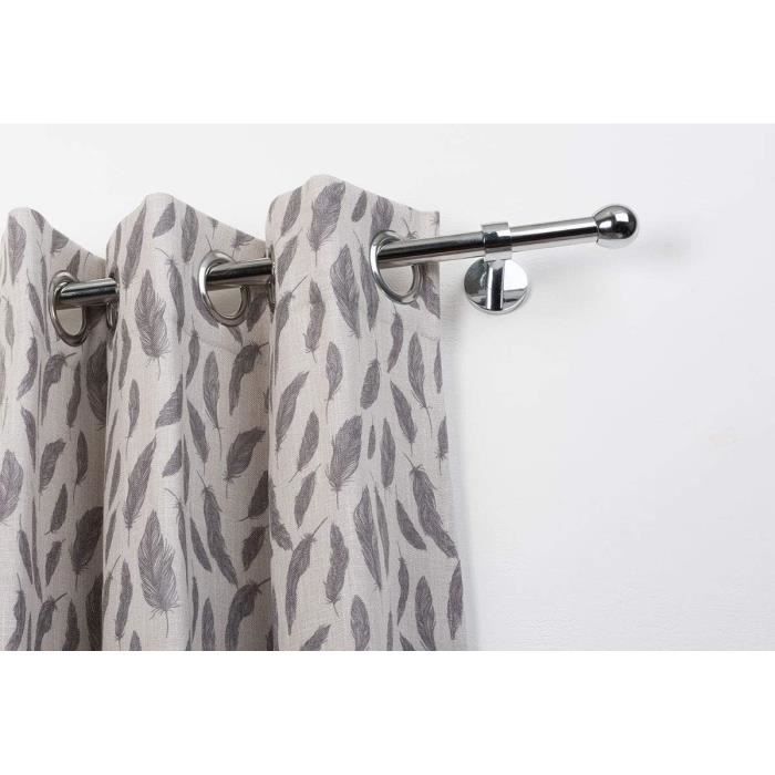 Tringle À Rideaux: Ø 20 Mm Sans Anneaux, L. 200 Cm. En Acier Poli Chromé \ Complet[V4684 ...