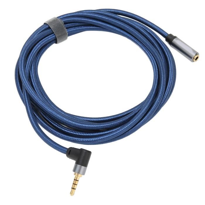 LMC-Câble au-dio 3,5 mm femelle à mâle 4 pôles rallonge au-dio à angle ...