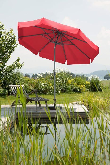 Parasol Orlando Rouge 270 x 270 x 250 cm 783-06.[Z385] - Cdiscount Jardin