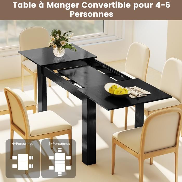 GIANTEX Table à Manger Extensible- Table de Cuisine Moderne- Plateau ...