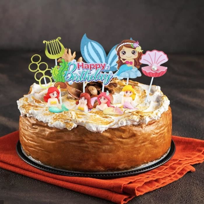16 Pièces Sirène Cupcake Toppers,Cake Topper,Décoration Gâteau Sirene ...
