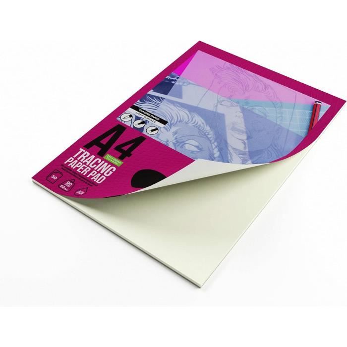 Artgecko Bloc de 50 feuilles de papier calque A4 portrait 90 g-m²57 ...