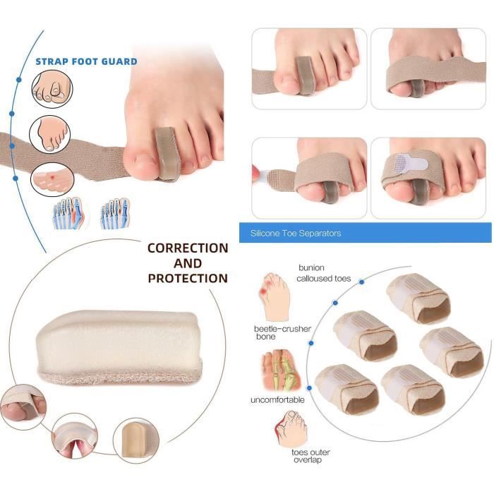 Séparateur d'Orteil,Bandages d'orteils en marteau,Attelles d'orteils ...