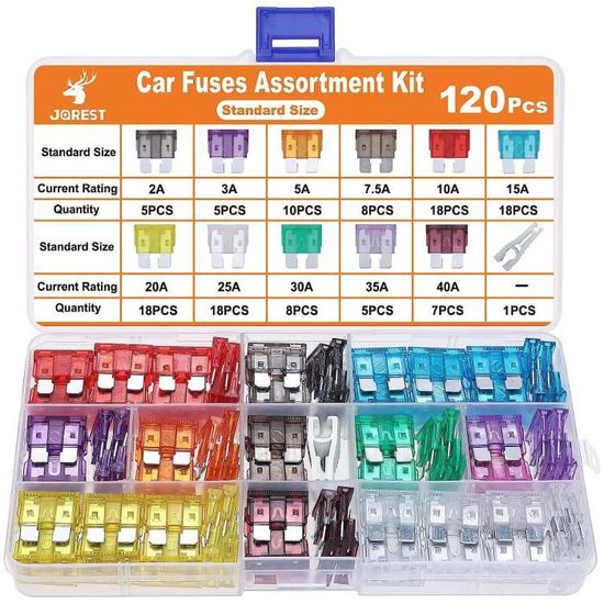 Fusibles Plats Pour Auto - Jorest 120pcs Fusible Voiture Set Truck/rv/camion/moto (2a 5a 7.5a ...