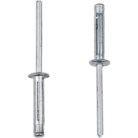 50 rivets pop triform alu spécial plaques diamètre 4.8 mm longueur 24.5 ...