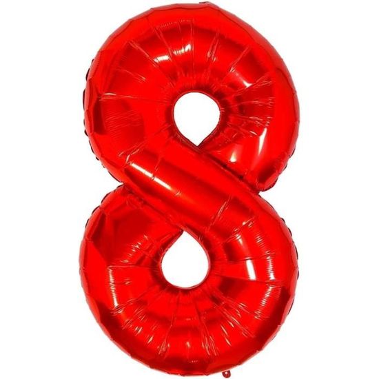 Ballon 8 Ans Rouge Xxl - Ballon Anniversaire 8 Ans Decoration, Ballon ...