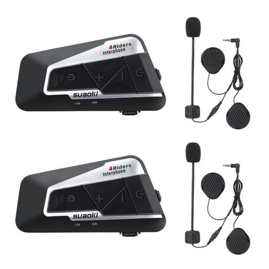 SUAOKI T9S-V4 Intercom Moto Interphone Bluetooth sans Fil Systèmes ...