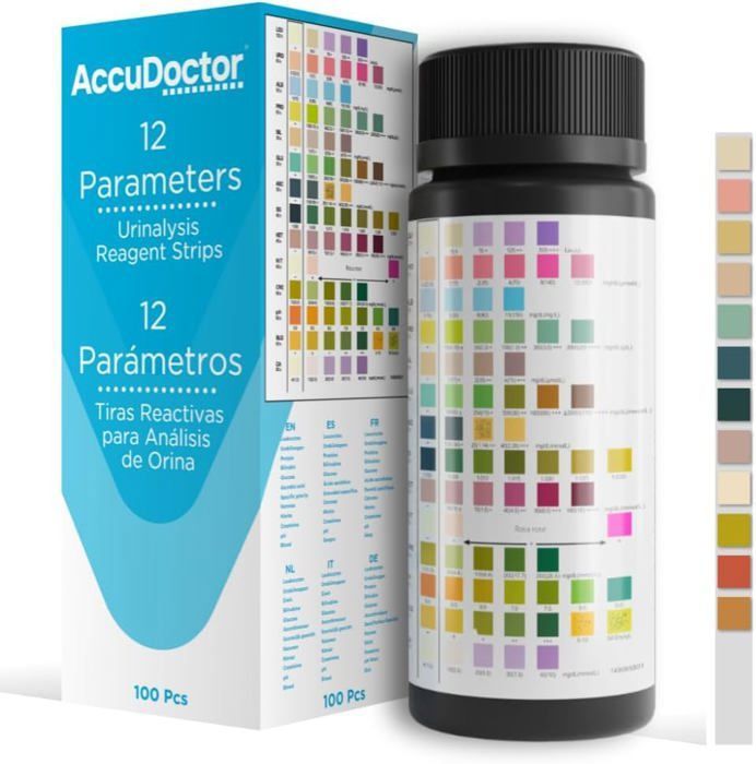100 Tests d'urine Bandelette urinaire Accudoctor 12 Paramètres Test ...
