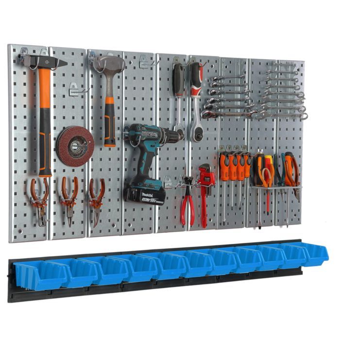 Planche à outils en métal 1170 x 713 mm mur 11 plateaux atelier garage ...