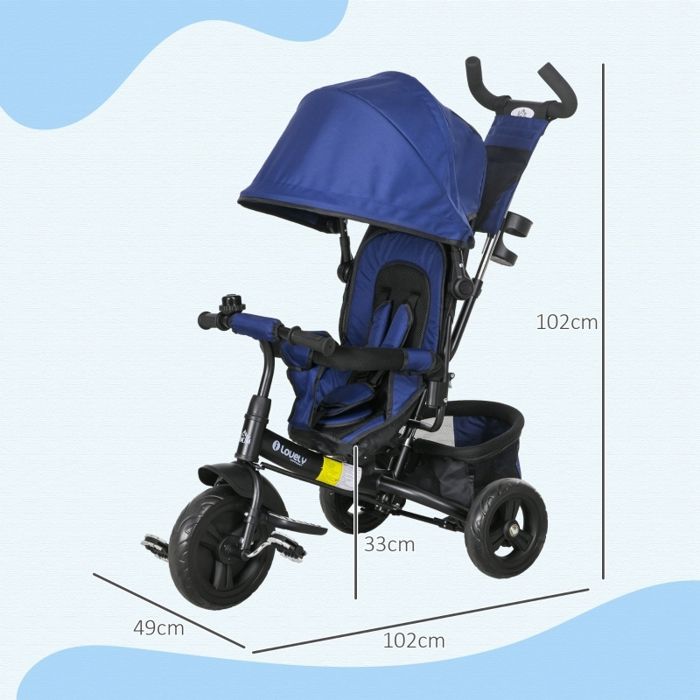 Stärkes Material Tricycle 6-en-1 avec barre de poussée, tricycle pour ...