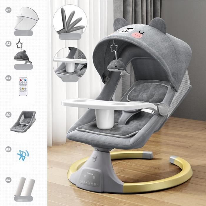 Balancelle Bébé Électrique avec télécommande - Transat balancelle 5 ...