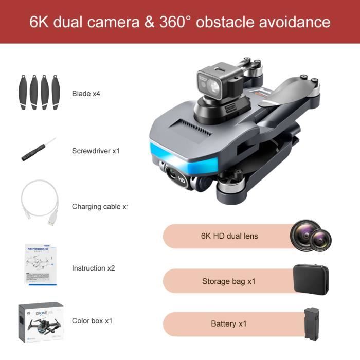 M8 Pro 1Batterie-Drone M8 Pro GPS 6K HD ESC pour touristes, caméra 5G ...