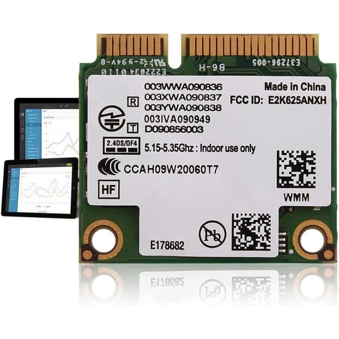 Carte r¨¦Seau Mini PCI-E Carte r¨¦Seau sans Fil WiFi, Dual Card Double Carte PCI Express 2.4G ...