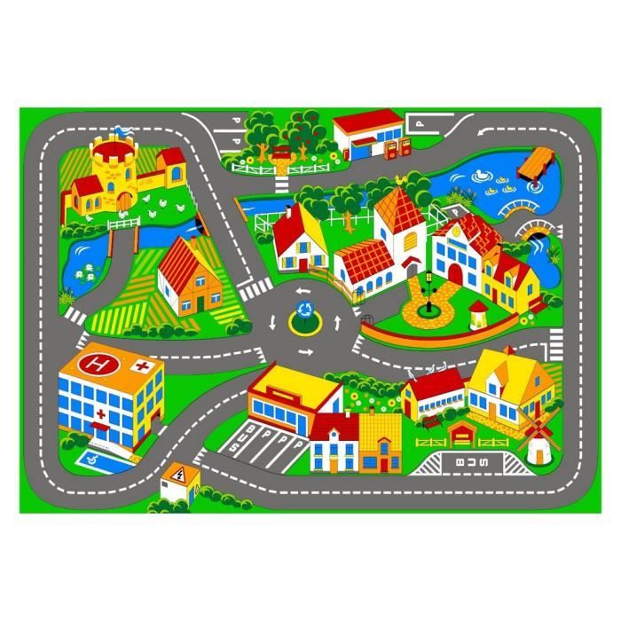Tapis de route 133 x 95 cm chambre enfant voiture - Cdiscount Jeux - Jouets
