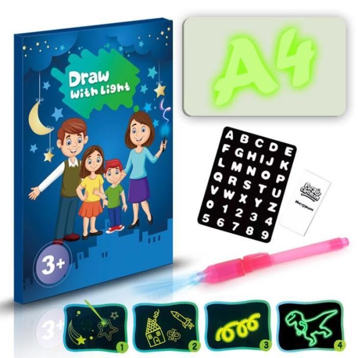 Coloriage enfant,LED planche à dessin lumineuse avec stylo Fluorescent ...
