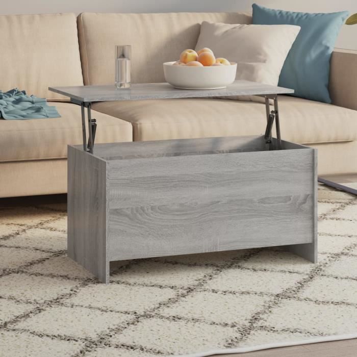 Lisa Table basse Sonoma gris 102x55,5x52,5 cm Bois d'ingénierie 84399 ...