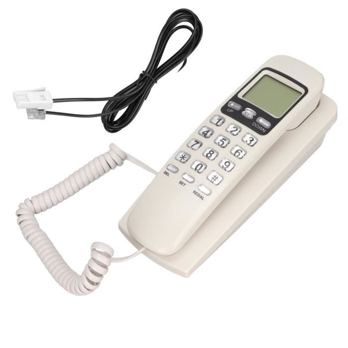 Fdit Téléphone fixe avec identification de l'appelant Téléphone mural filaire calendrier ...