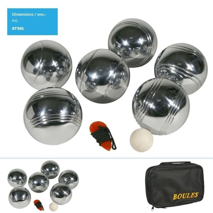 Boules de pétanque en métal x6 pièces 15,361584 Argent - Cdiscount Sport