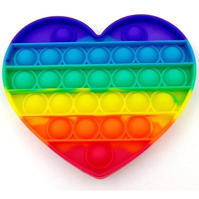 Jouet anti-stress - Push pop it - Coeur - Multicolore - Pour enfants à ...