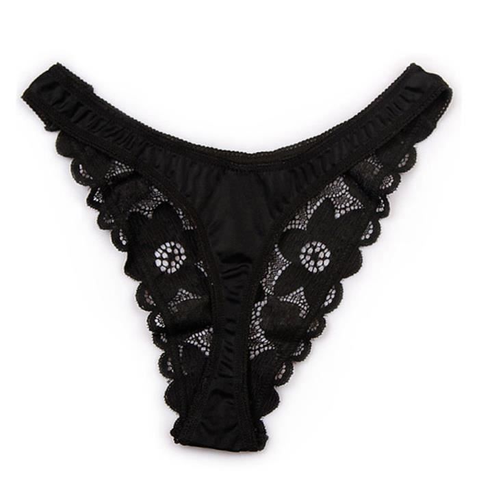 Tanga Femme Slip G-String G-String Sexy Thongs Lace T-back Noir ...