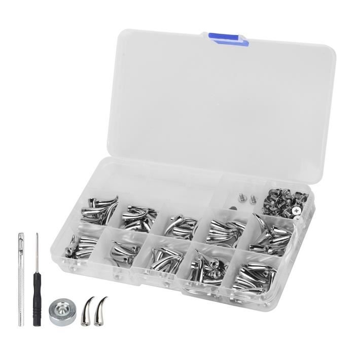 LEX Kit de rivets punk 100 Pcs Punk Rivet Kit Alliage avec 3 Pcs Outils ...