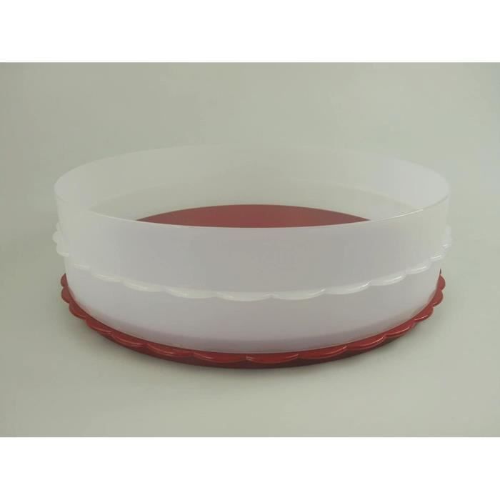 TUPPERWARE Plateau Duplex gateaux tarte rouge 9767 - Cdiscount Maison