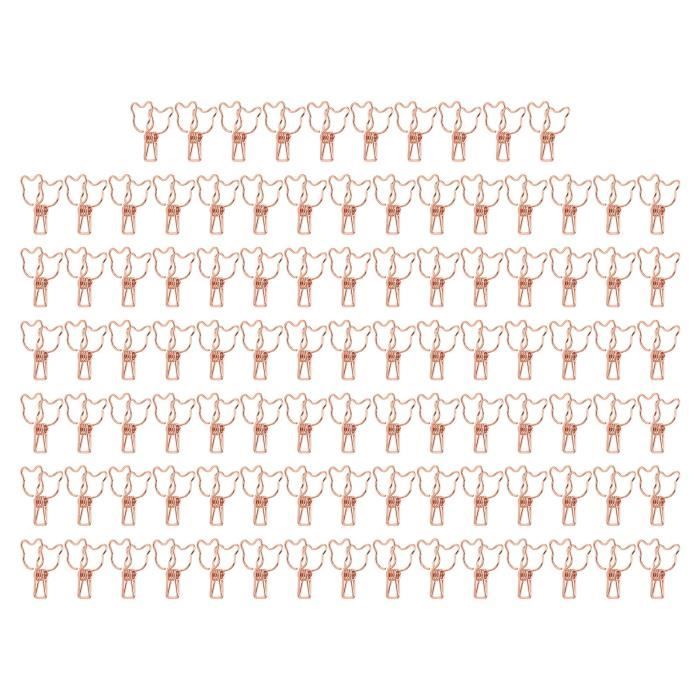 100Pcs Pinces à Reliure Forme Ours Creux Solides en Métal pour ...