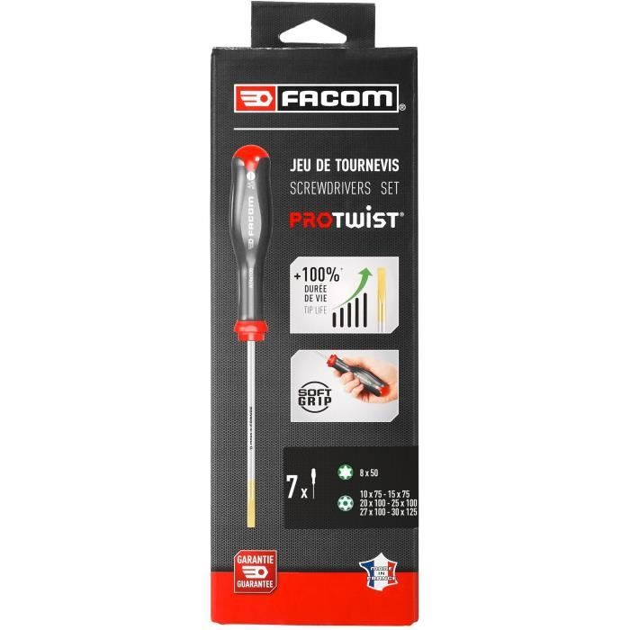 Jeu de 7 tournevis PROTWIST Torx et Resistorx - FACOM - ATXR.J7PB ...