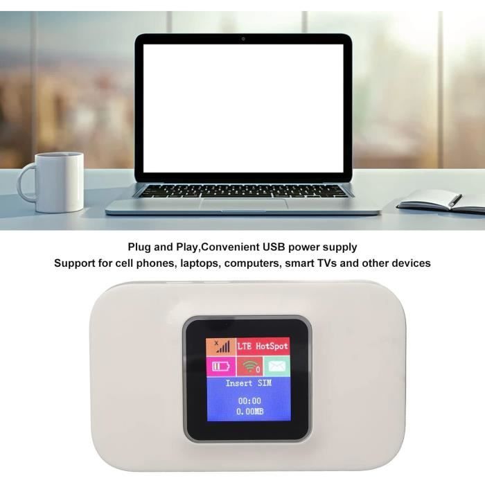 Routeur 4G,Mobile Wifi Portable 4G Routeur 300 Mbps,3000 Mah Batterie ...