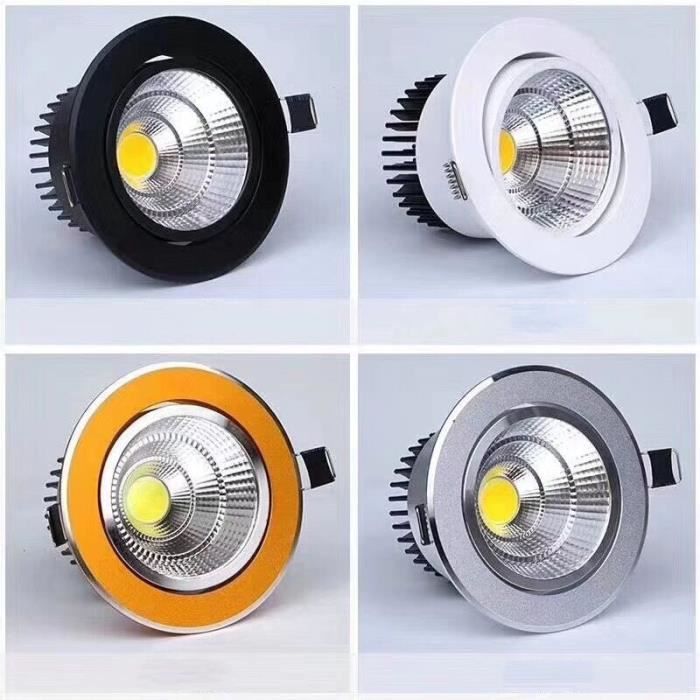 SPOTS,silver-12w No dimmable-6000K--Spot lumineux Led encastrable pour ...