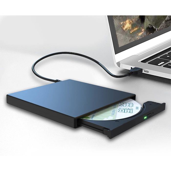 Lecteur DVD externe USB Type-C, petit lecteur optique ABS pour PC ...