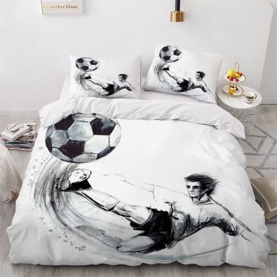 Munoor Housse De Couette 140X200 Football Avec Fermeture Éclair Style ...